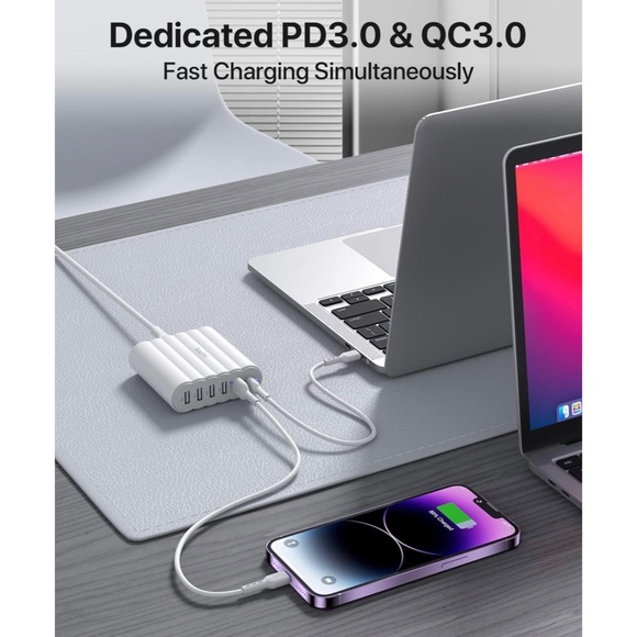 Cell Phones & Accessories | Usb C Charger 68w Charging Hub Station 6 ...